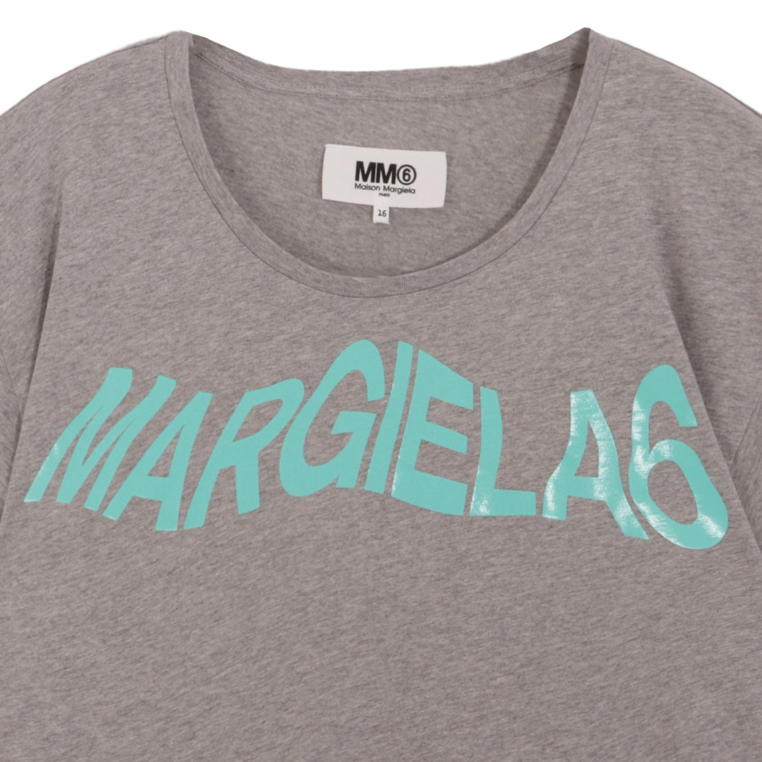 MM6 Kids - MM6 Kids 裁剪 MM6 Logo 灰色 T-Shirt - BreezeOnline 微風精品線上