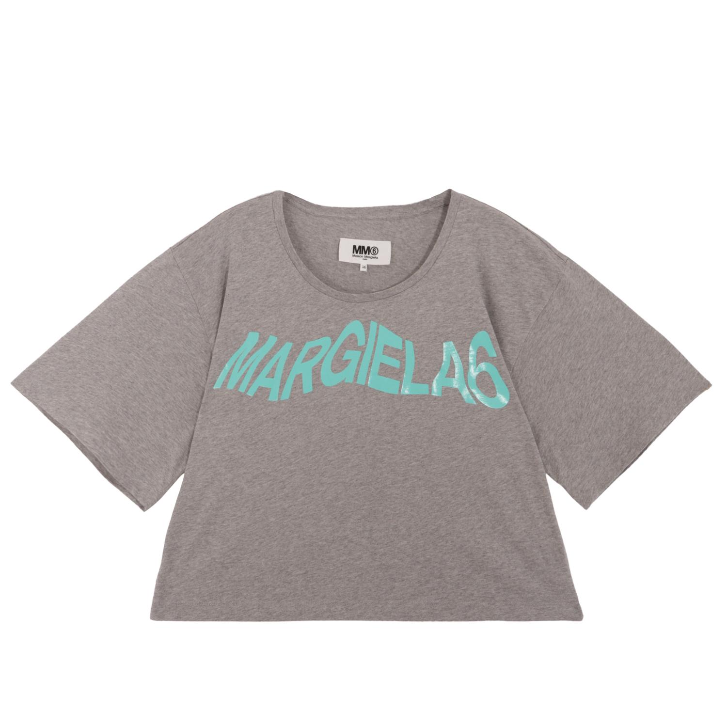 MM6 Kids - MM6 Kids 裁剪 MM6 Logo 灰色 T-Shirt - BreezeOnline 微風精品線上