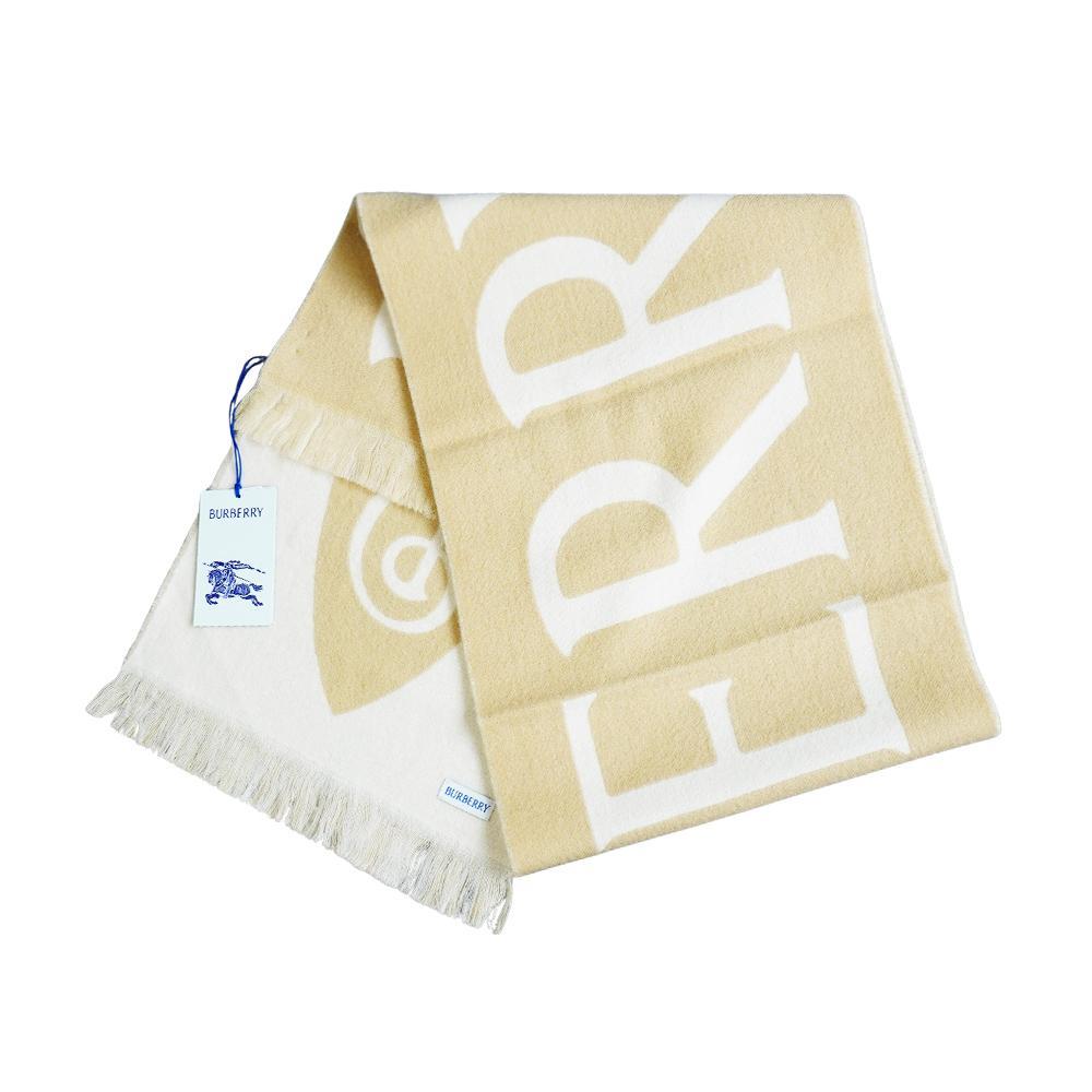 Burberry - Burberry 品牌徽標字母logo羊毛圍巾(米) - BreezeOnline 微風精品線上